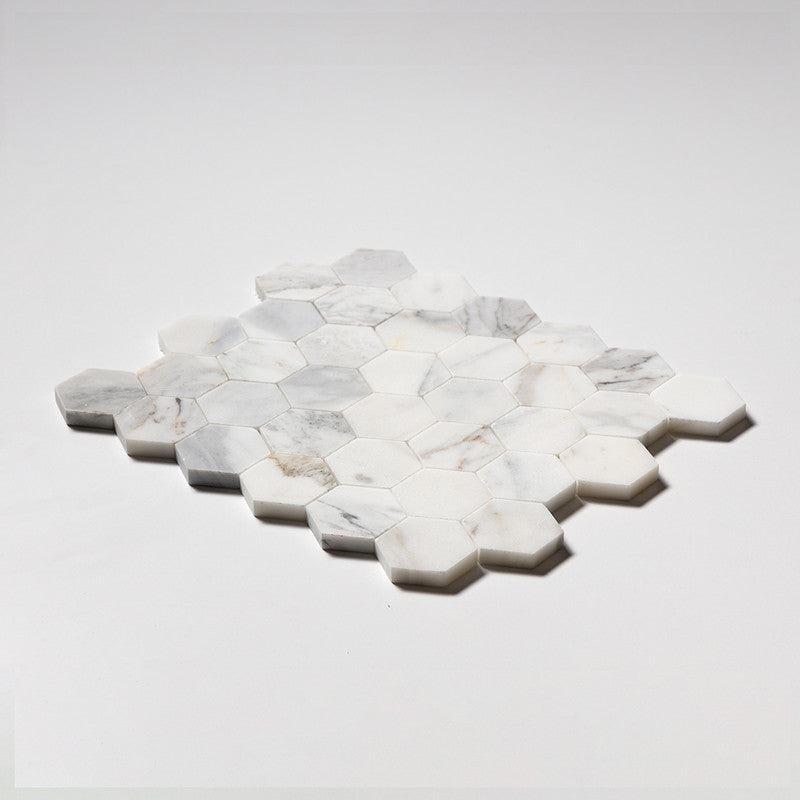 Calacatta Royale Marble 50 mm Hexagon Mosaic - Honed – Find Surfaces Ltd