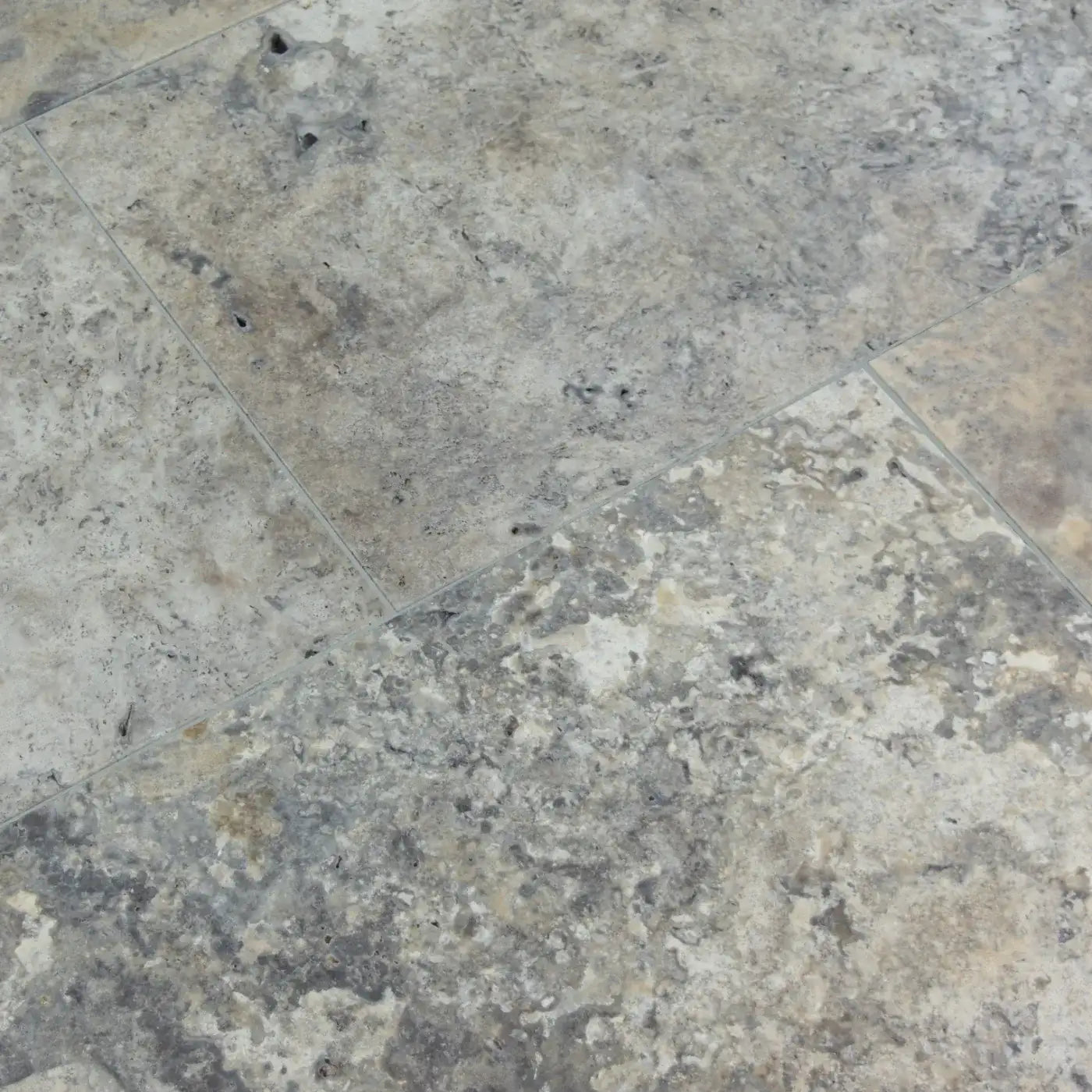 Silver Travertine Tiles | Rustic Unfilled & Tumbled Stone Finish – Find ...