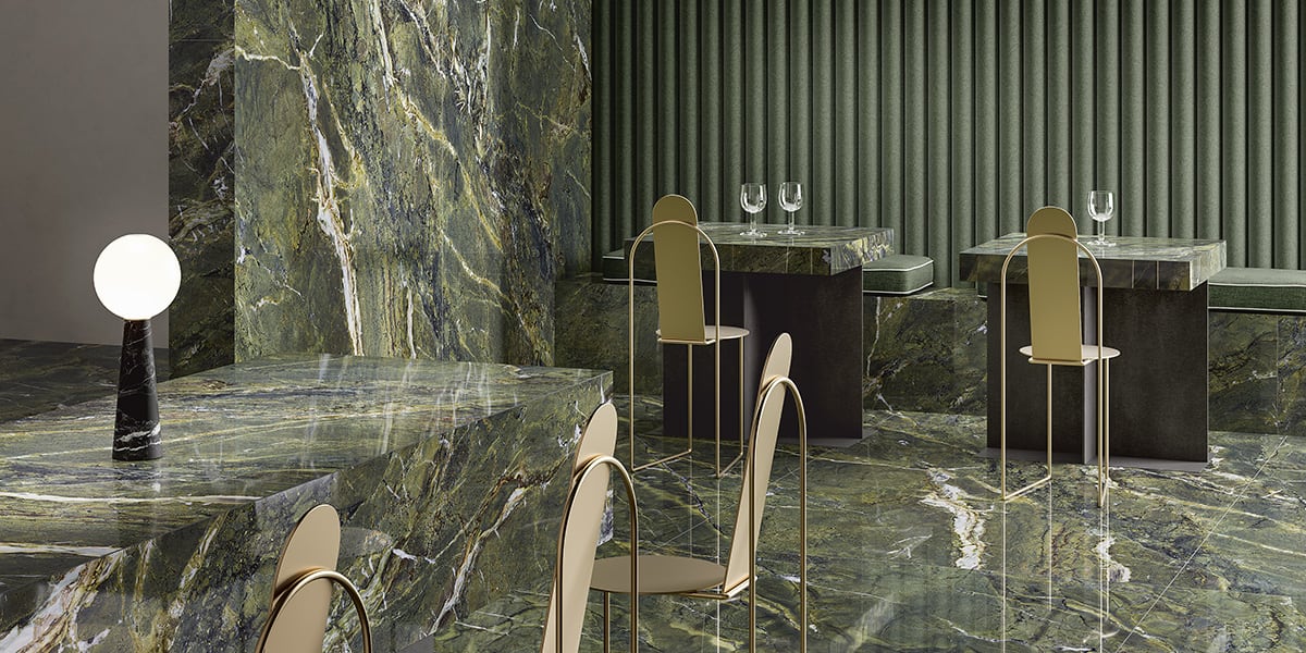 Verde Amazon Marble Porcelain | Striking Green Tiles & Slabs – Find ...