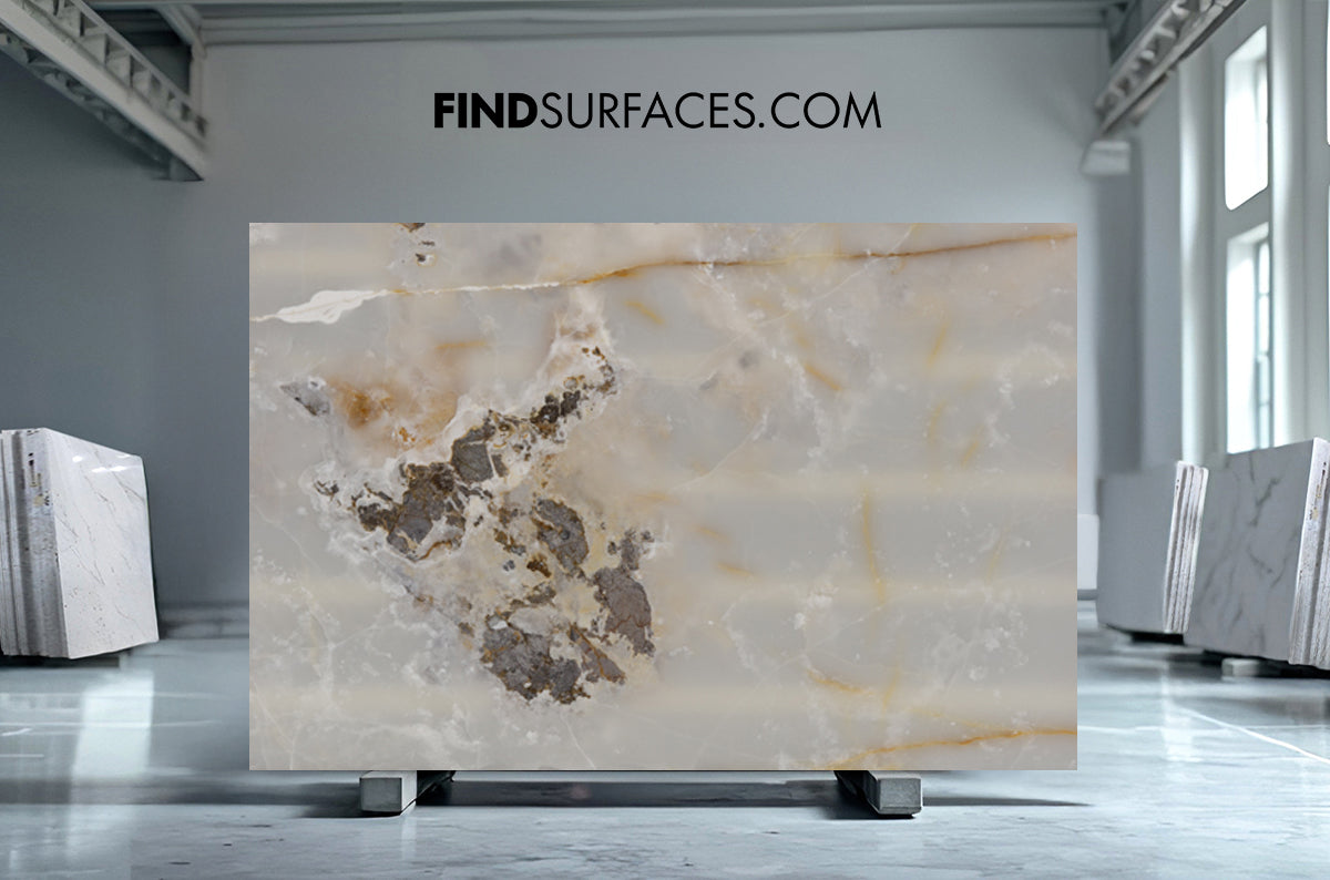 White Onyx Slabs - FS79098783 - 1960 x 1500 x 20 mm – Find Surfaces Ltd.